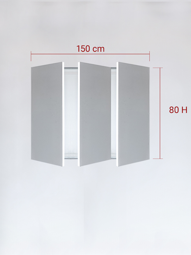 Panneaux invisible 3 vantaux pour niche 150x80 | Portesinvisibles.fr